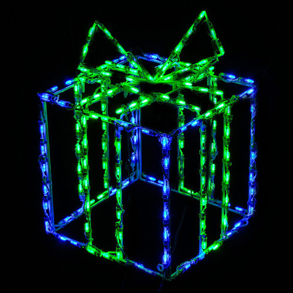 Brite Ideas LED 3D Gift Box 150 Light Lighted Window Décor | Wayfair
