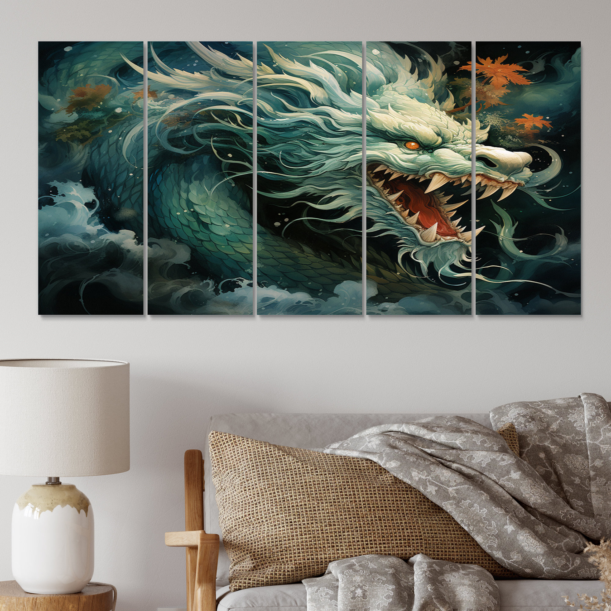 Trinx China Art Jade Dragon I - Chinese Metal Wall Decor Set | Wayfair