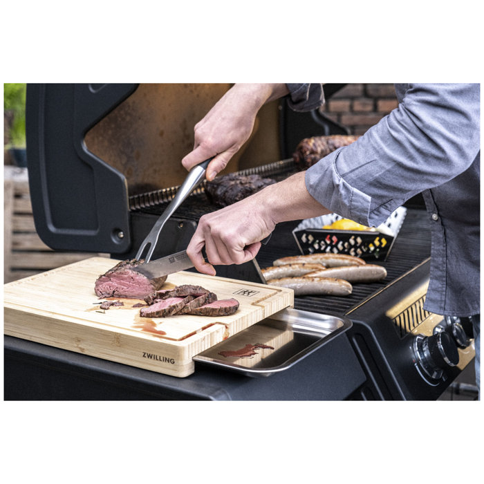 ZWILLING J.A. Henckels ZWILLING BBQ+ Bamboo Cutting Board with Tray ...