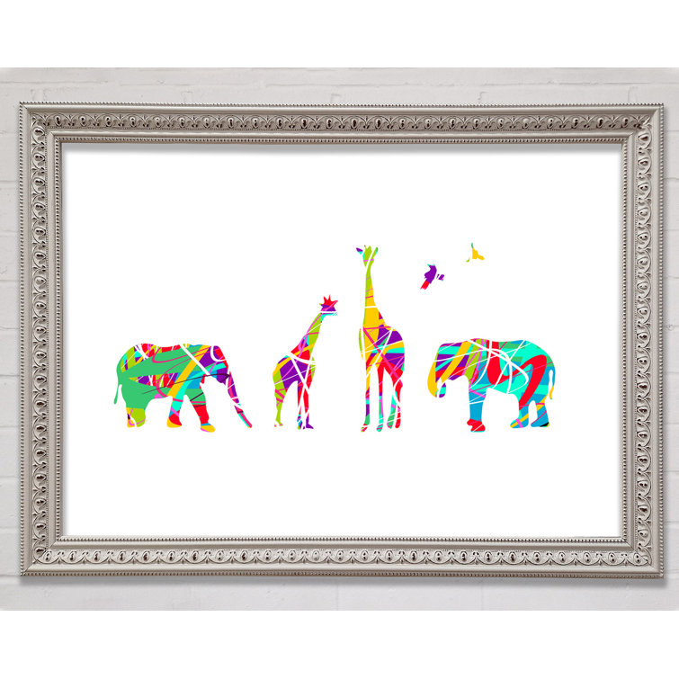 Bright Star Safari Animals Lined Up - Single Picture Frame Art Prints ...