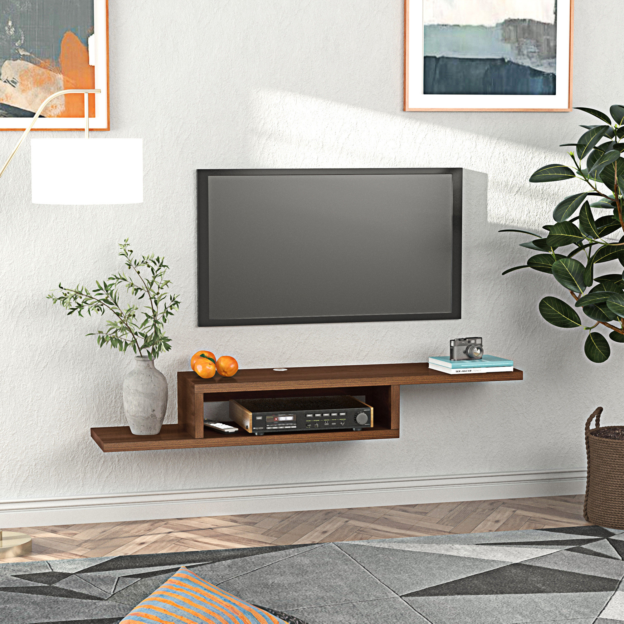 Millwood Pines HOMCOM Wall Mounted Media Console | Wayfair