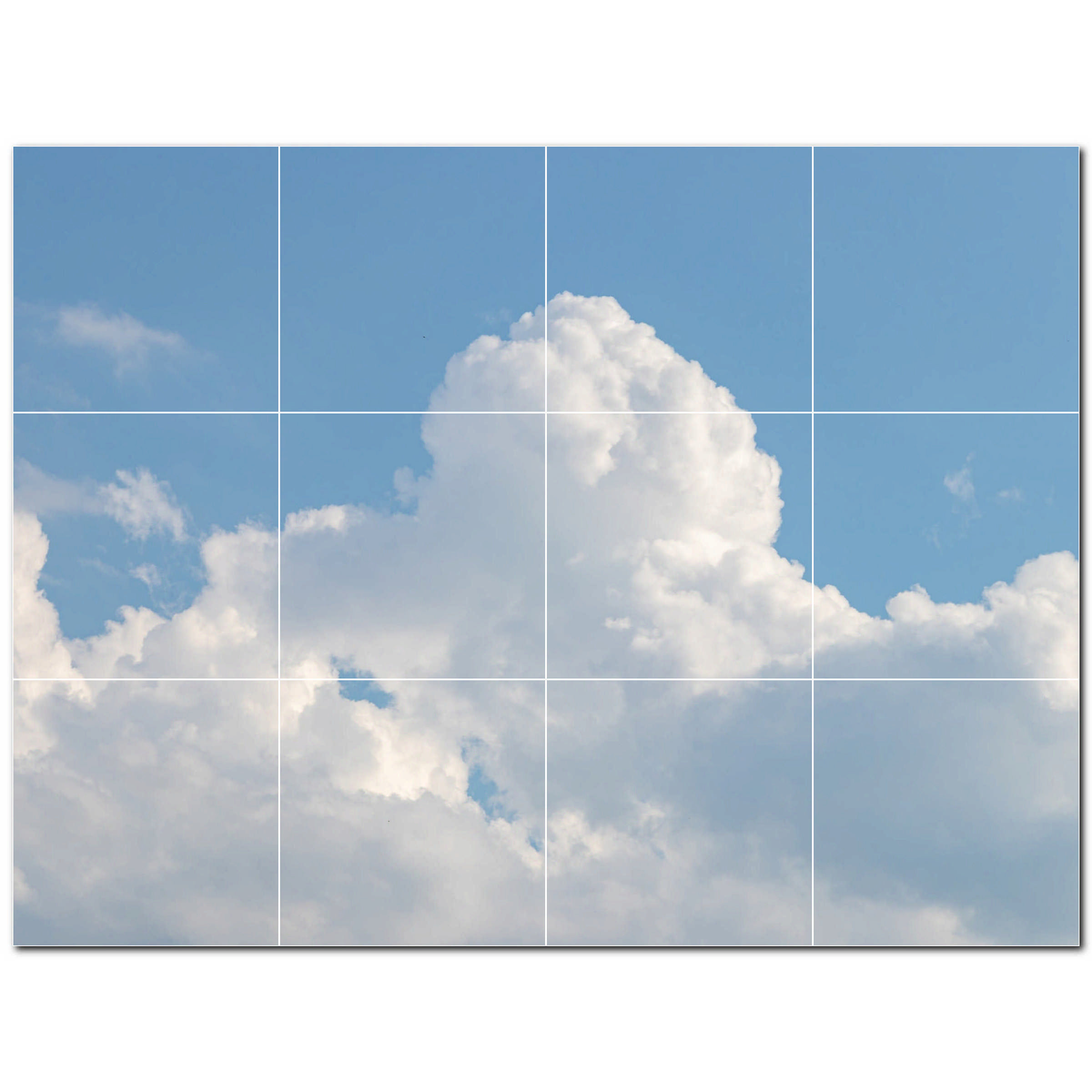 Picture-Tiles.com 32" x 24" Ceramic Clouds Photo Decorative Mural Tile PT500395: 8" x 8" (Set of ...