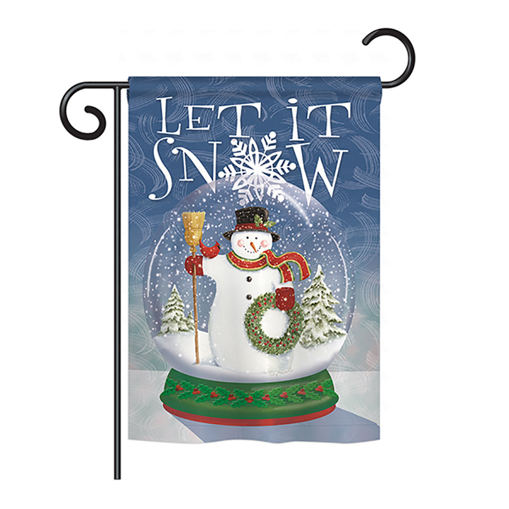 Breeze Decor Snow Globe Snowman 2-Sided Polyester House Flag | Wayfair