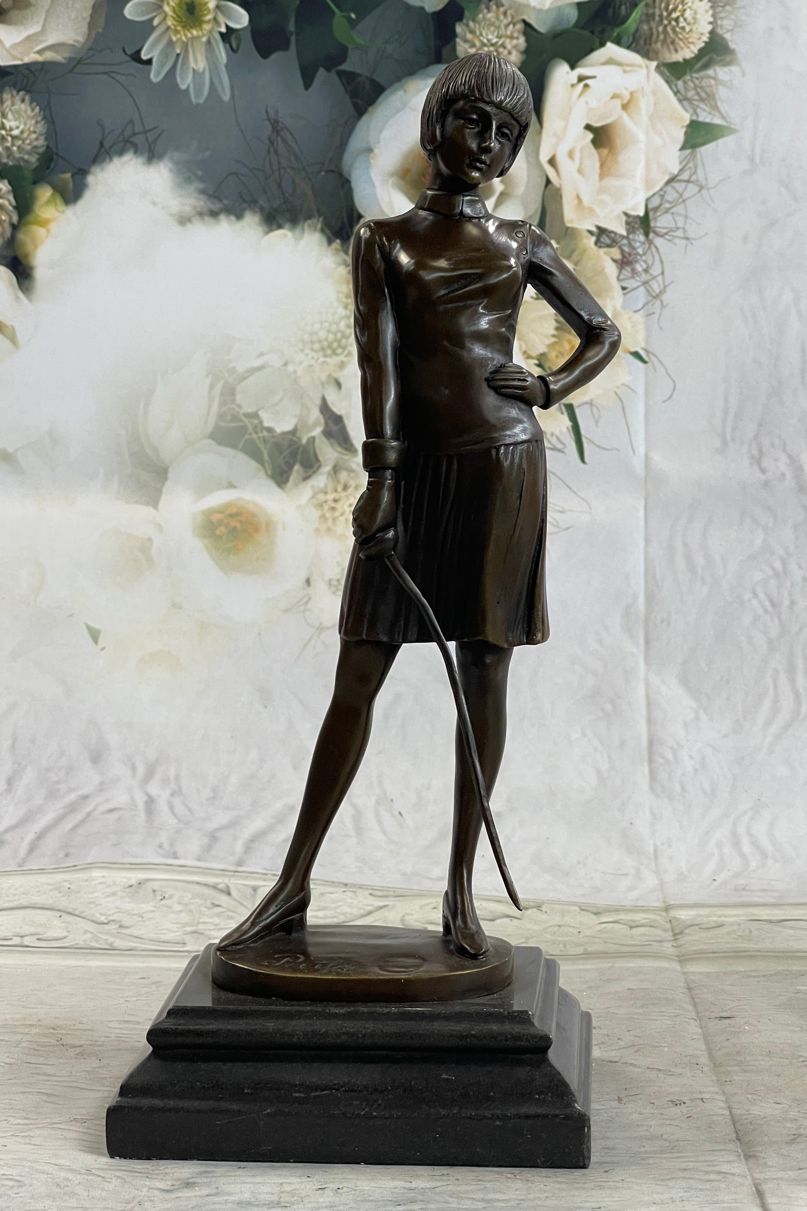 Red Barrel Studio® Bronze Sculpture Statue Figure Of Young Woman Fencer ...