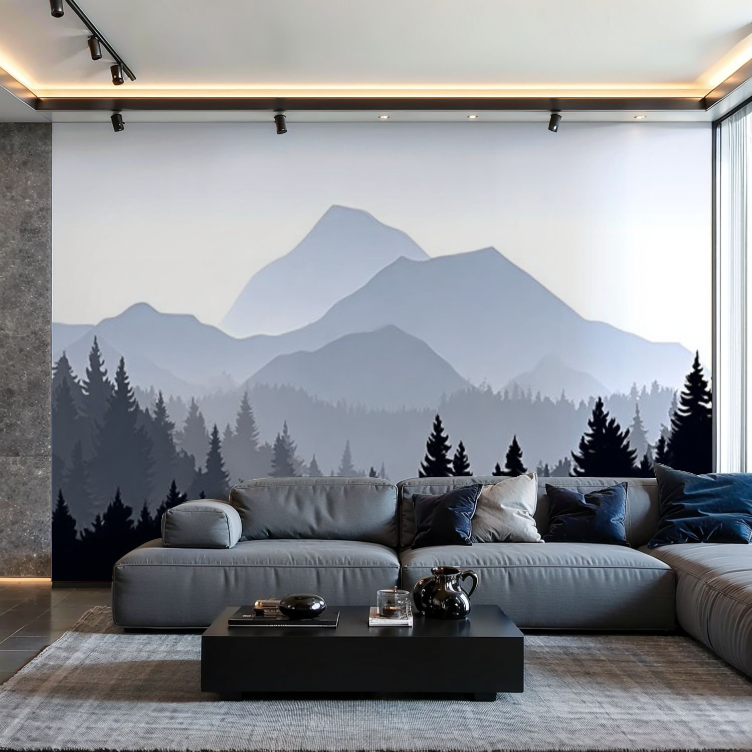 Loon Peak® Peel and Stick Wallpaper Wall Mural pine trees forest ...
