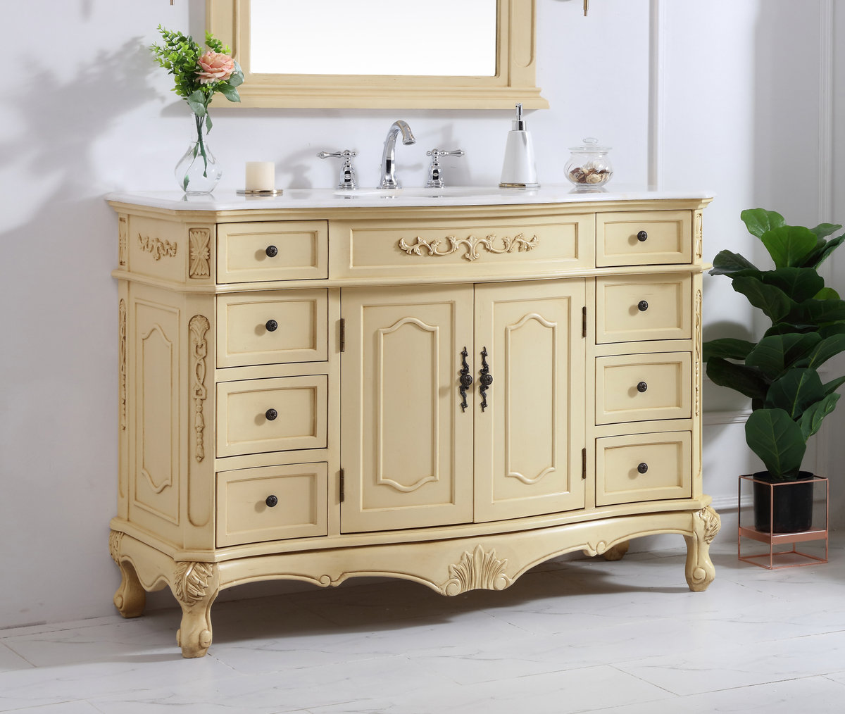 Astoria Grand 48 Inch Single Hober Set in Light Antique Beige | Wayfair