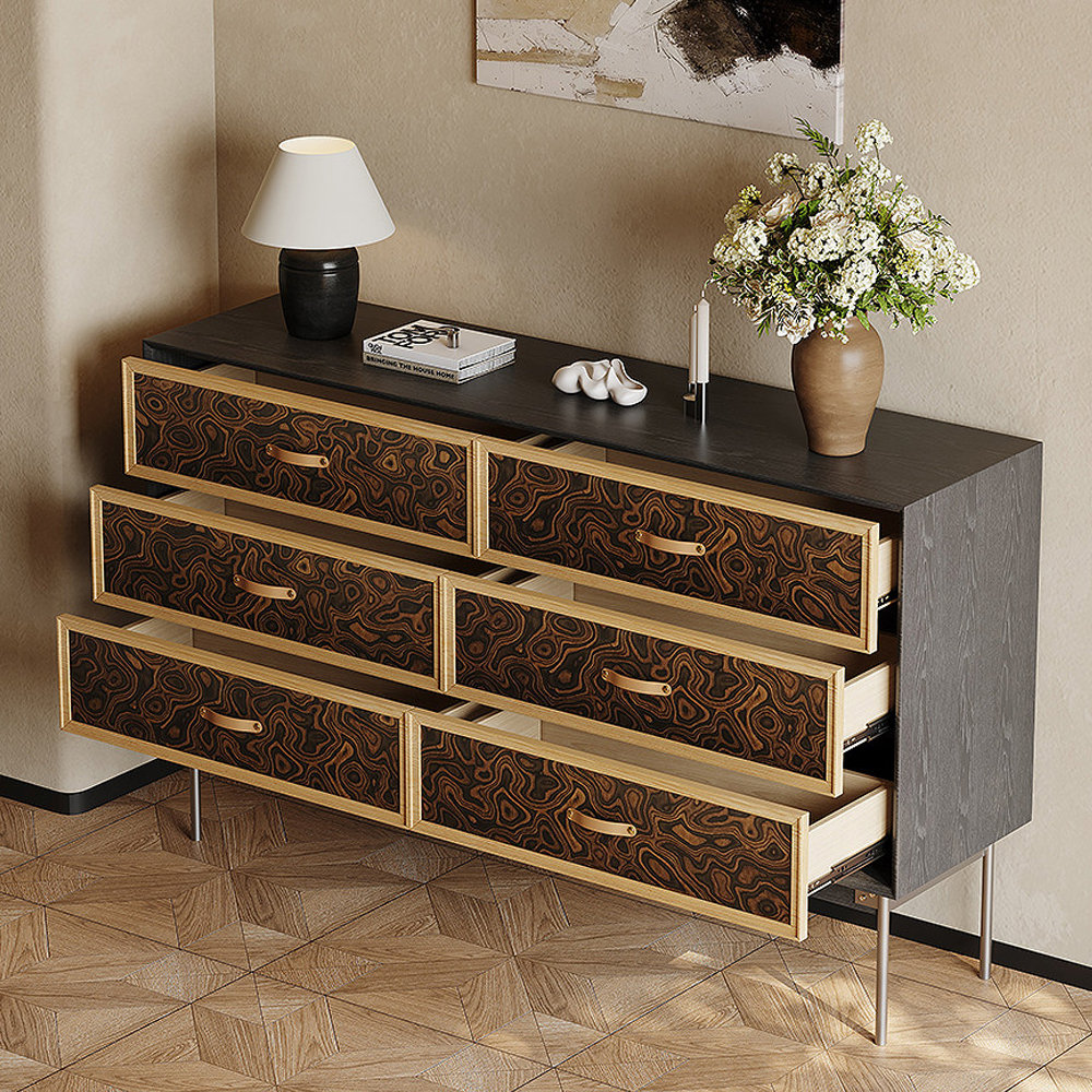 Latitude Run® Unique Artistic Design Storage 6-Drawer Cabinet | Wayfair