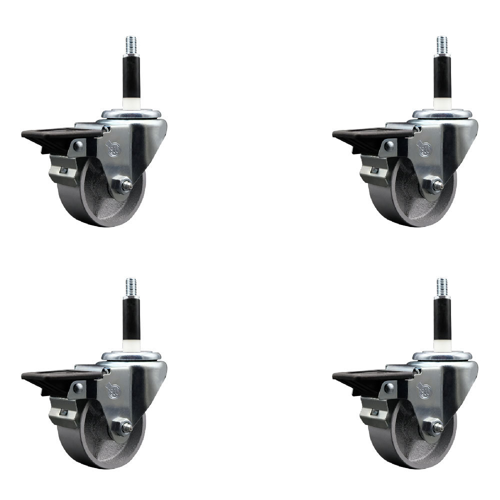 Service Caster 3 Inch Semi Steel Swivel 7/8 Inch Expanding Stem Caster ...