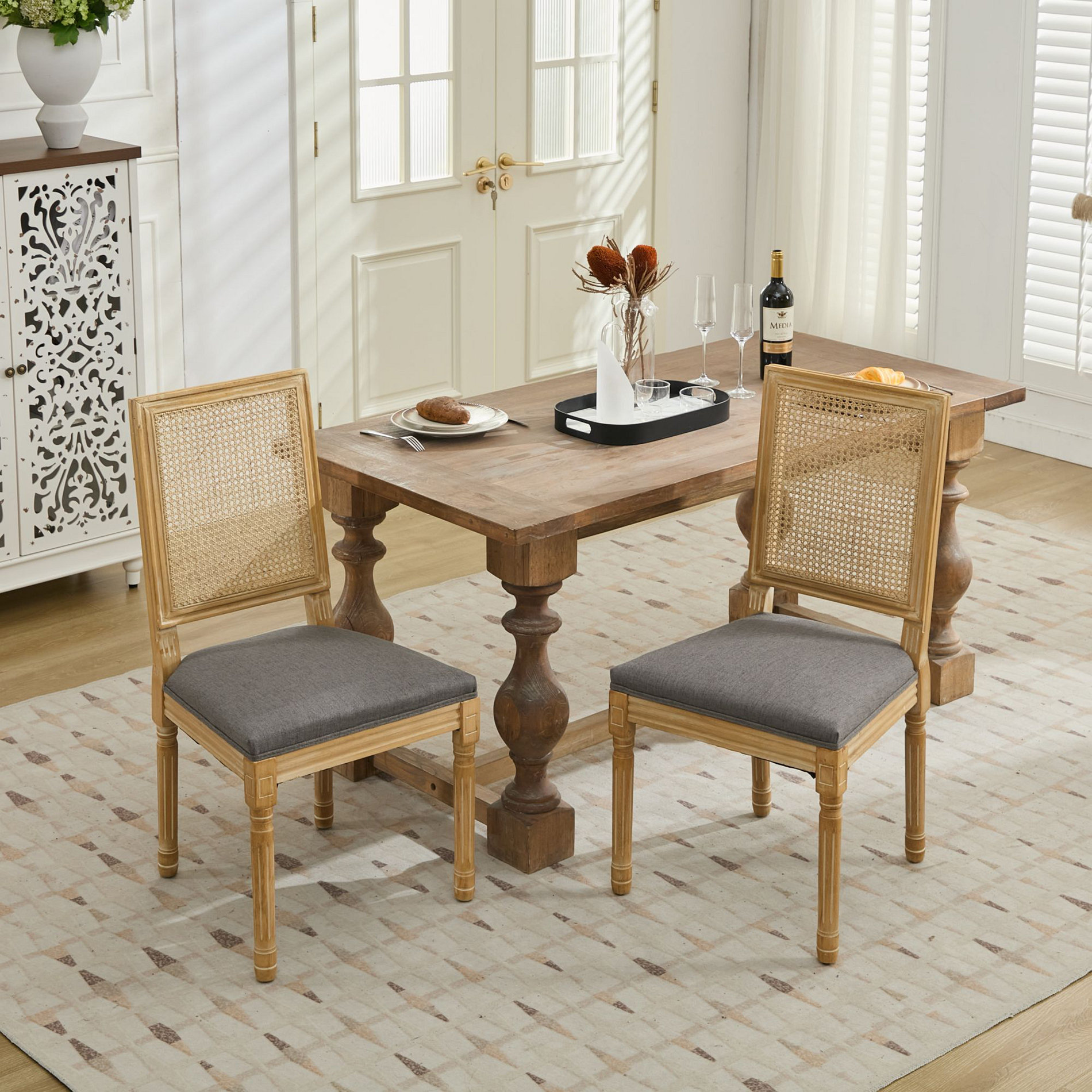 Latitude Run® French Decor Chairs Set Of 2, Louis Dining Chairs With ...