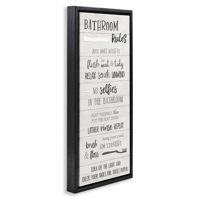 bathroom rules wall art