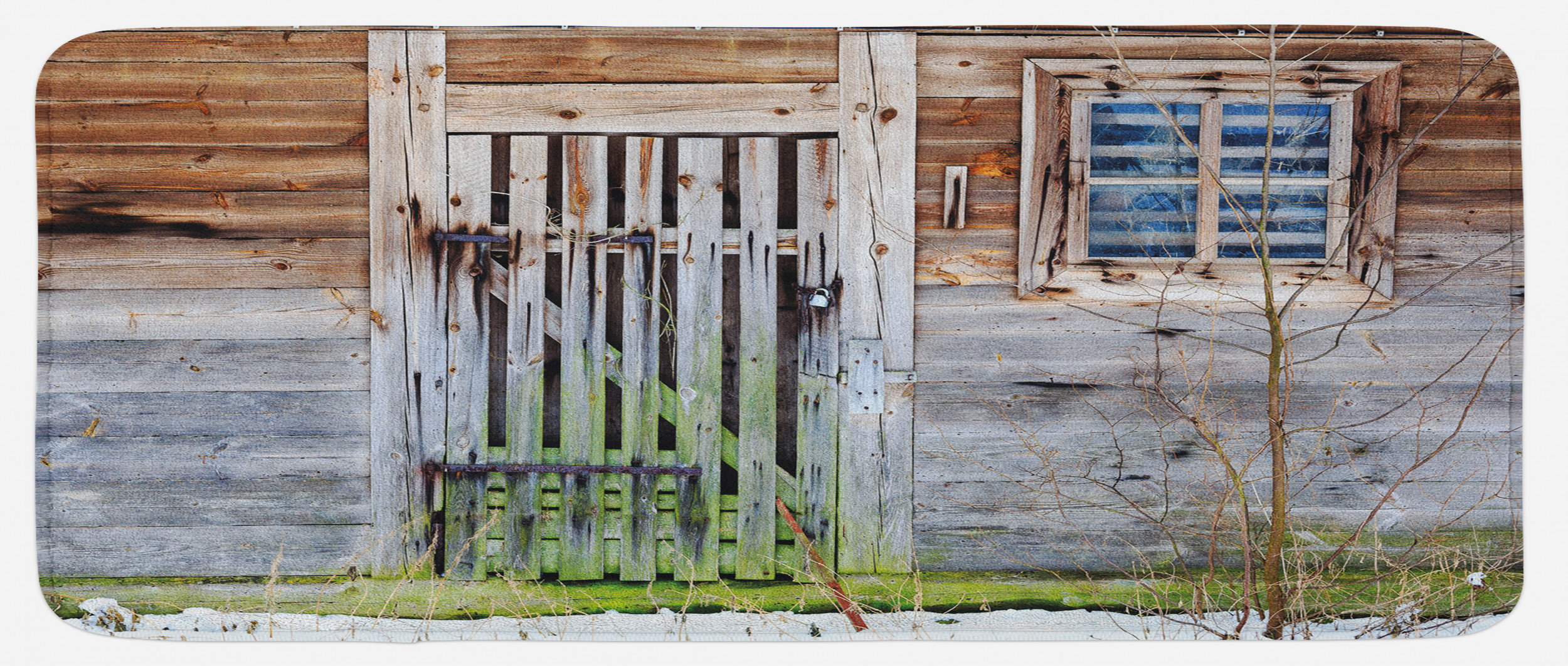 East Urban Home Retro Neglected Old Farmhouse Rustic Wooden Door And ...