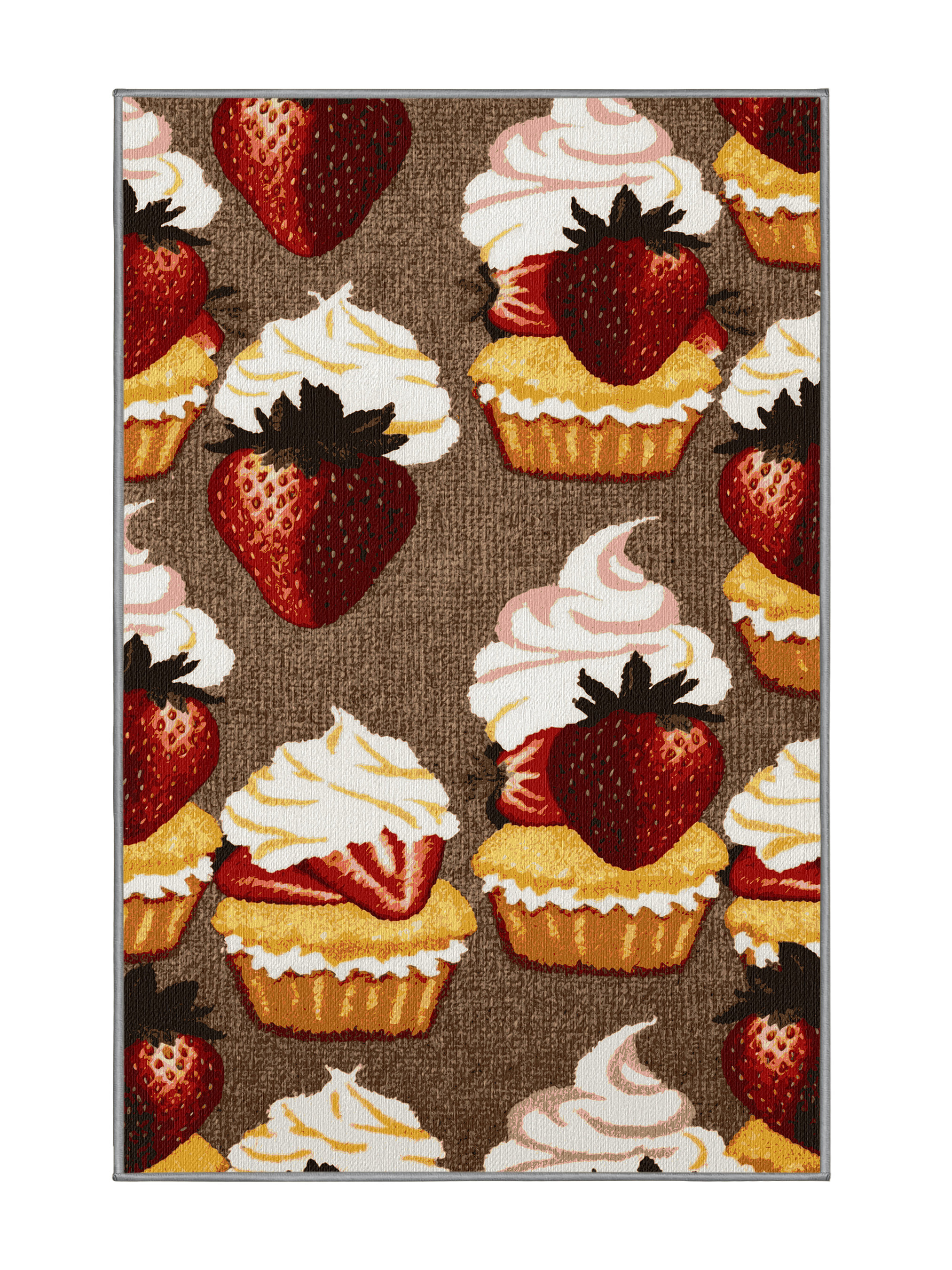 One Allium Way® Washable Strawberry shortcake Desserts Area Rug | Wayfair