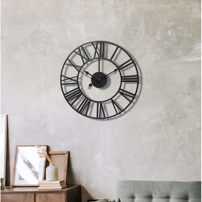 17 Stories Tower Round Metal Wall Clock 18 Inches - Black & Reviews ...