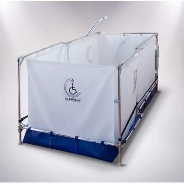 Fawssit Portable Showers 74'' W 48'' H Semi-Frameless Rectangle ...