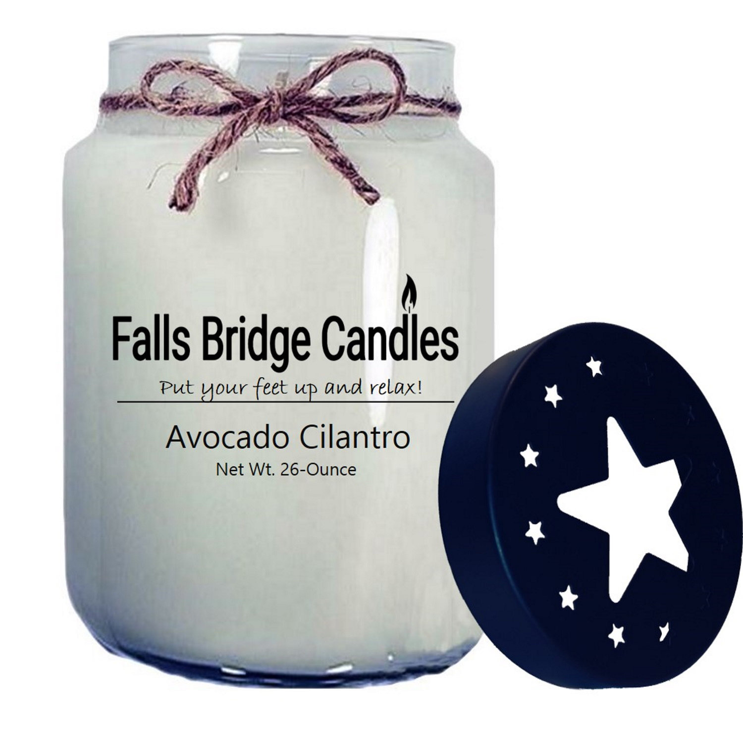 Falls Bridge Candles Handle Lid Avocado Cilantro Scented Jar Candle ...
