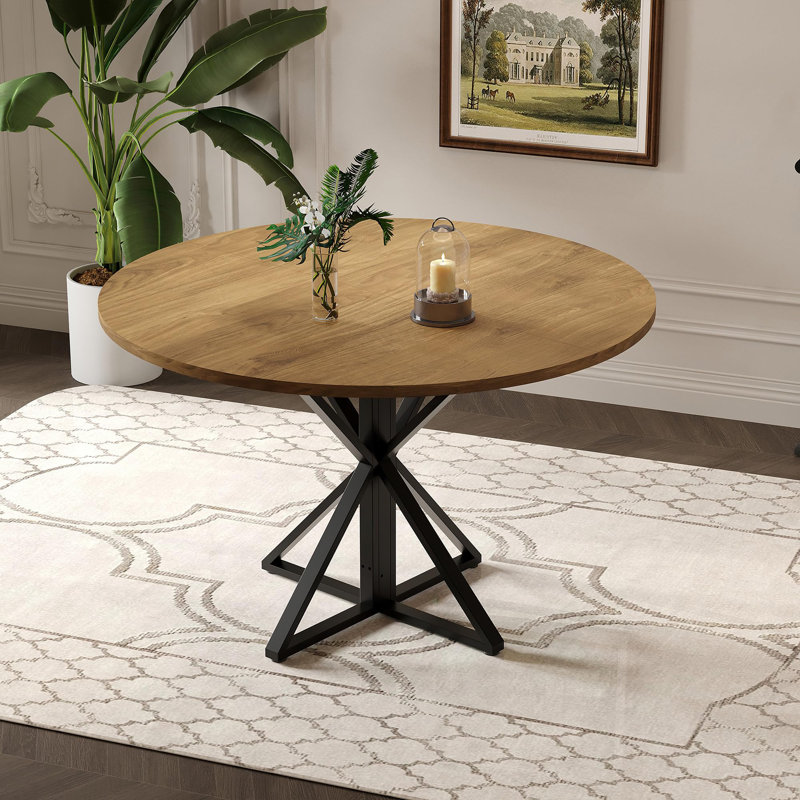 17 Stories Round Dining Table For 4, 47" Dining Table, Circle Table ...