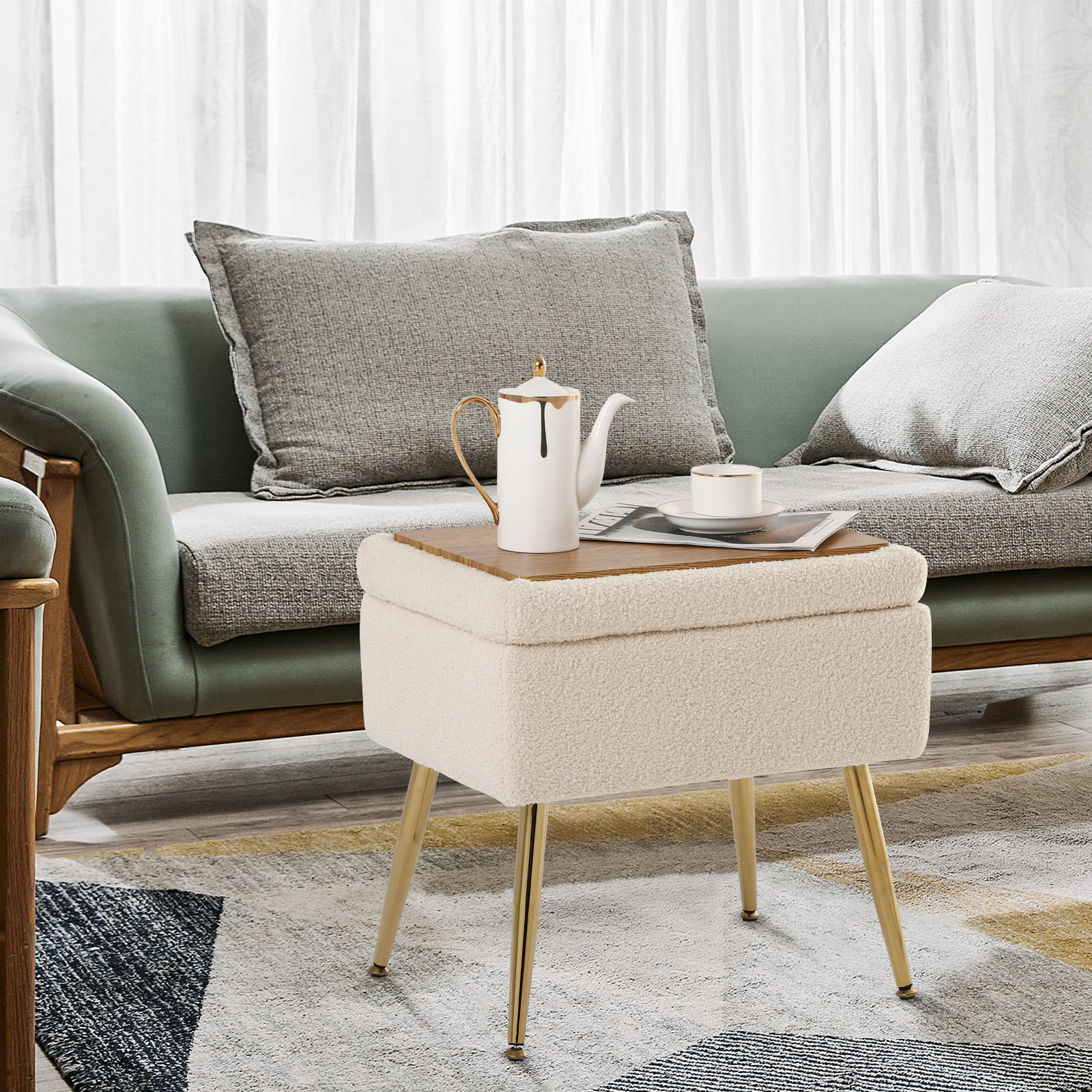 Mercer41 Daia 18.5'' Vanity Stool with Storage & Reviews - Wayfair Canada