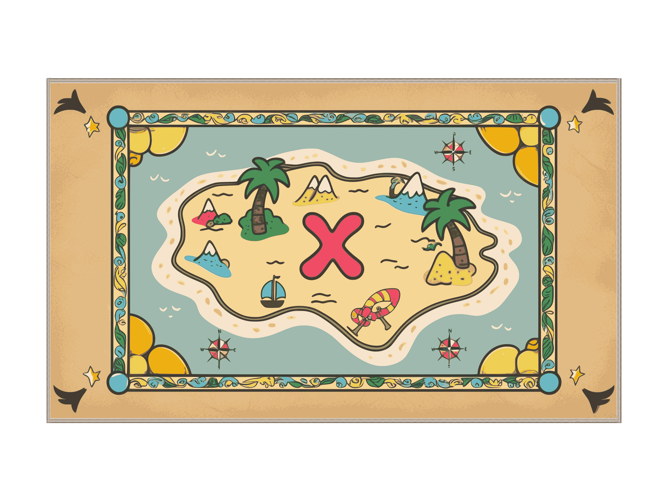 Sunside Sails Pirates Ocean Kids Rug | Wayfair
