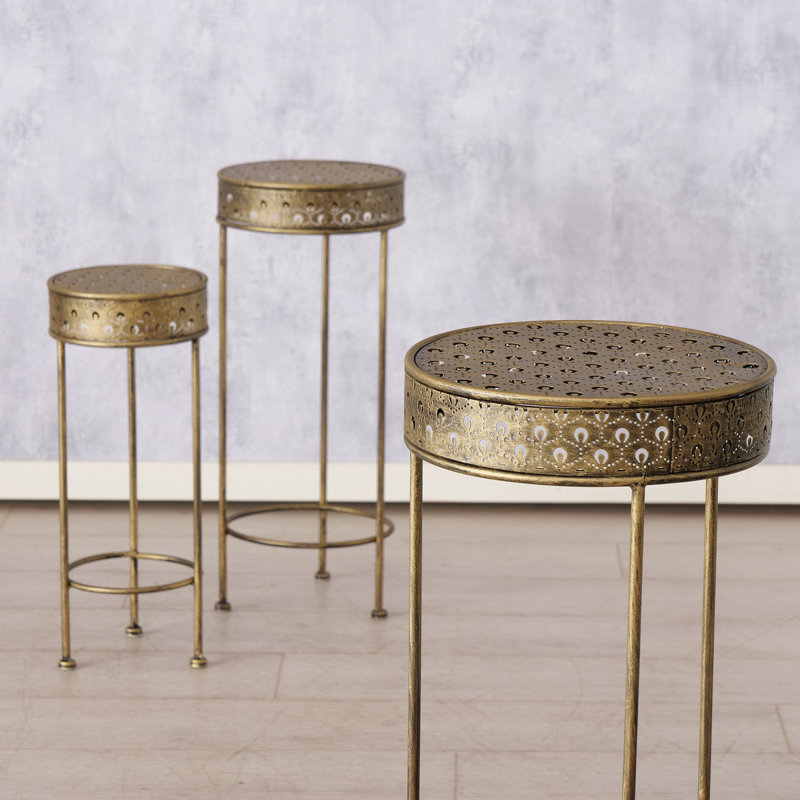 Bungalow Rose 3 Piece Shiye Round Nesting Plant Stand Set | Wayfair