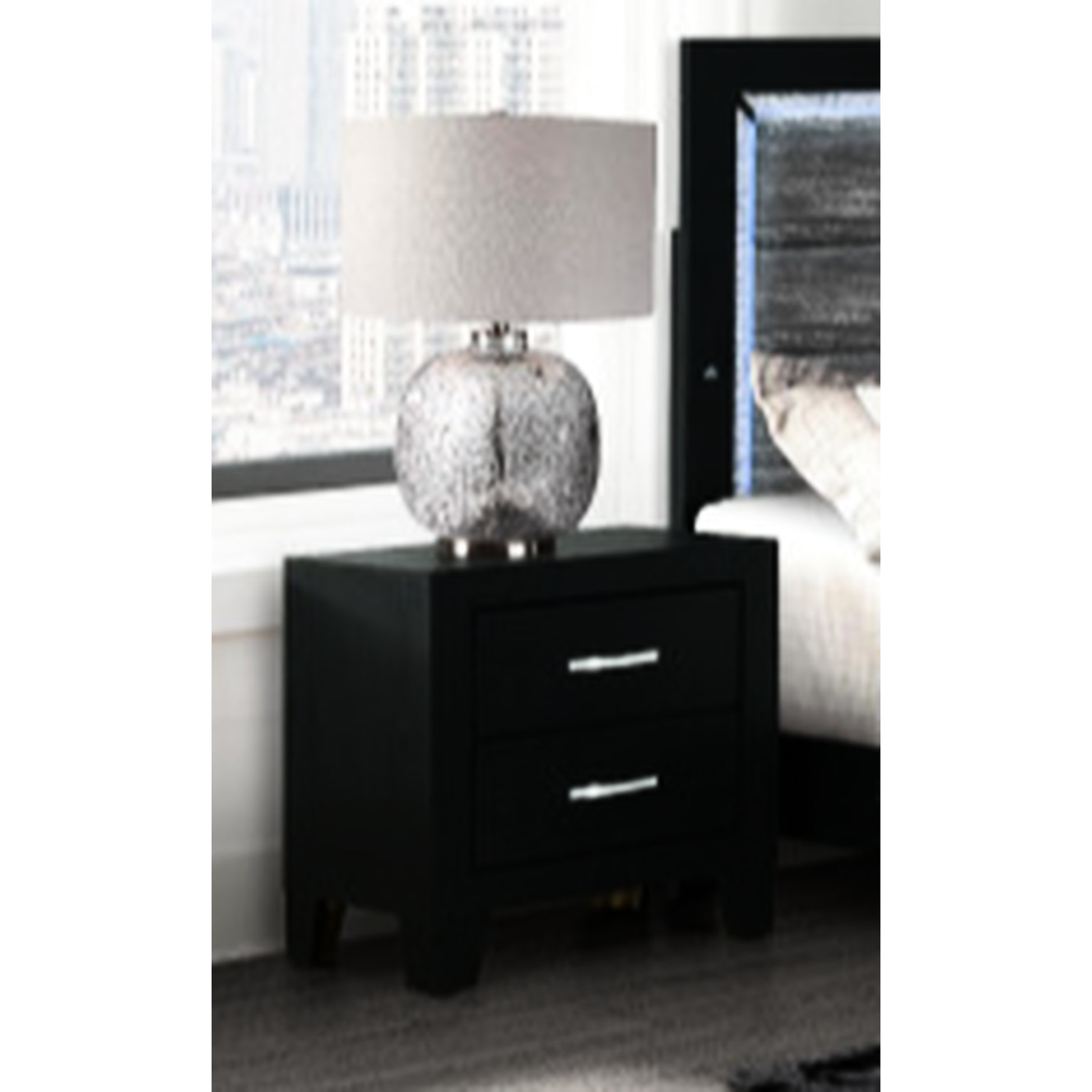Latitude Run® 2 Modern Black Nightstand, Solid Wood + Structure ...