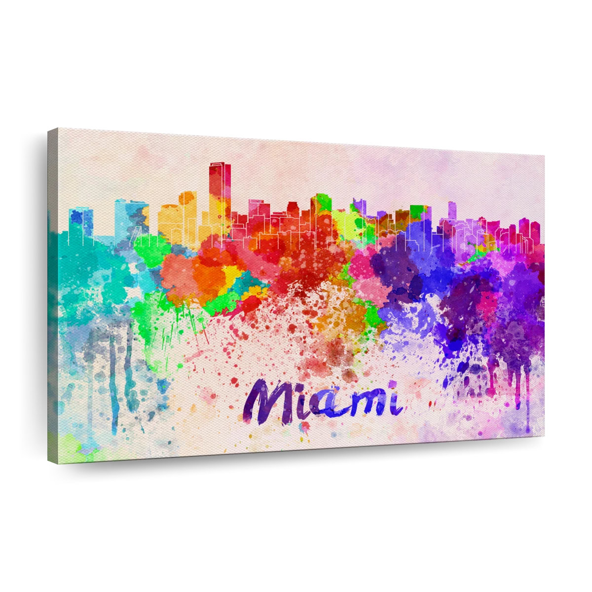 Ebern Designs Miami Skyline Colors | Wayfair