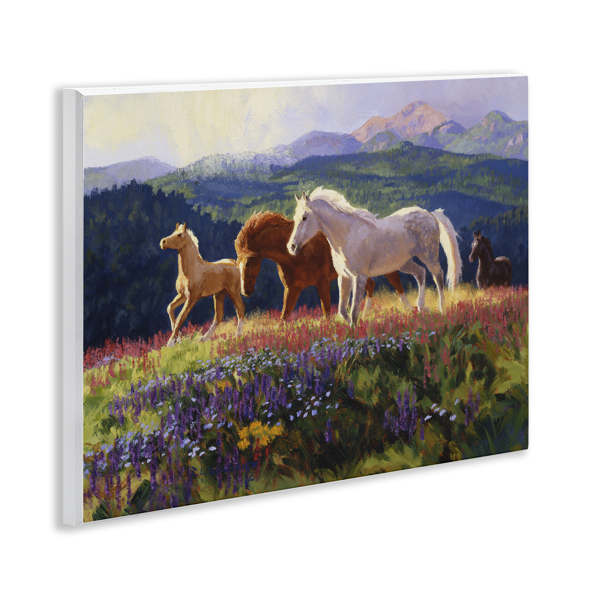 Union Rustic Charming Mountain Valley Horses Wall Plaque Art, design by ...