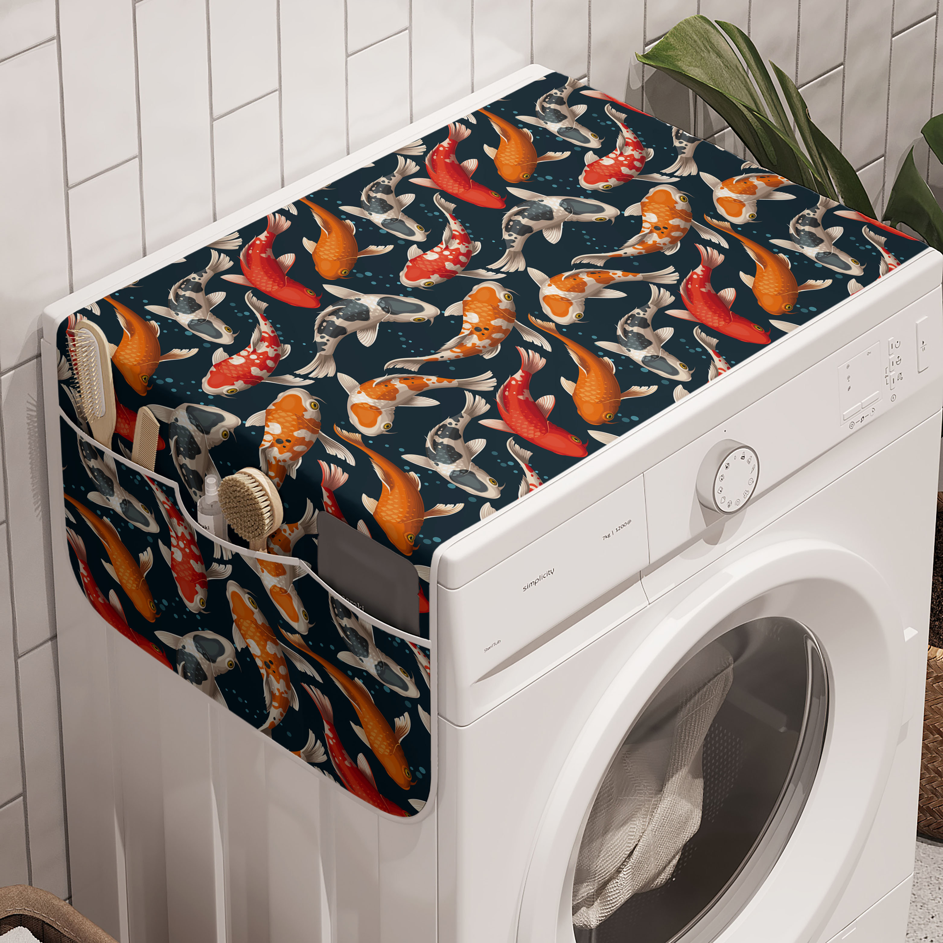 East Urban Home Koi Fish Washing Machine Organizer Pack of 2 47" x 18.5 ...
