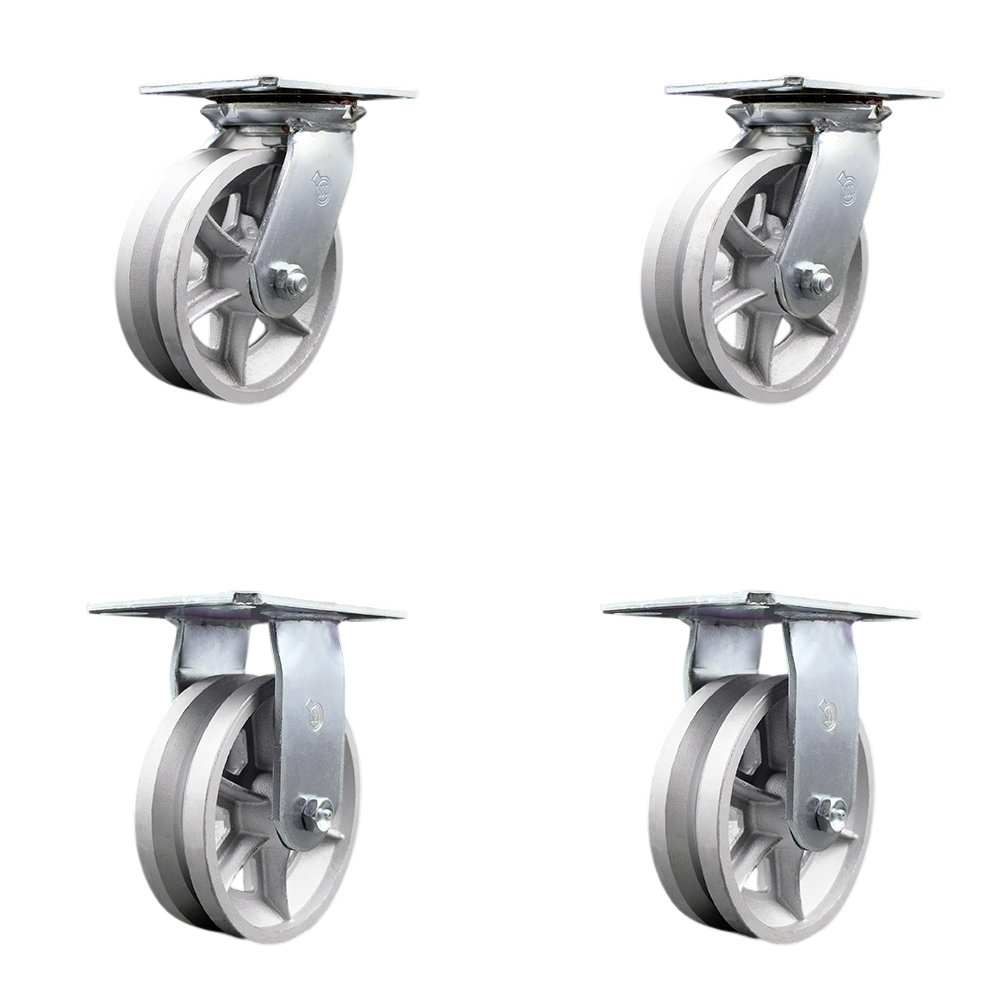 Service Caster 4 Piece V Groove Semi Steel Caster Set | Wayfair