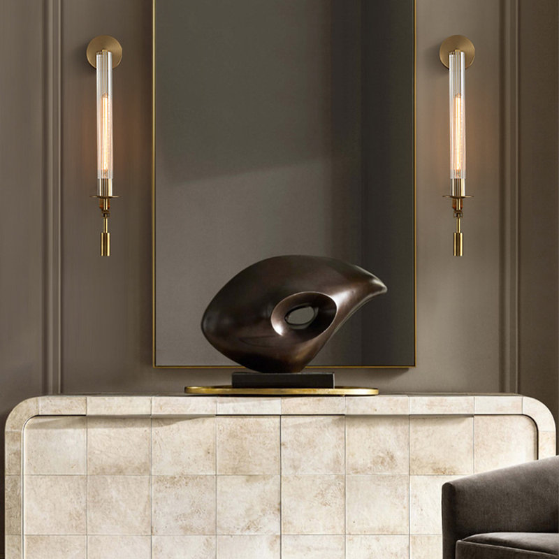 Ivy Bronx Ultra-Modern Tube Glass Wall Sconce Lighting | Wayfair