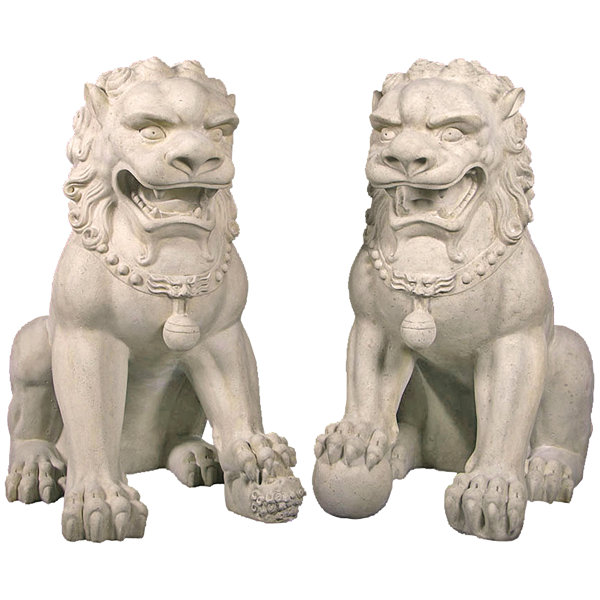 Design Toscano Grand Palace Male and Female Foo Dogs 2 Piece Statue Set ...