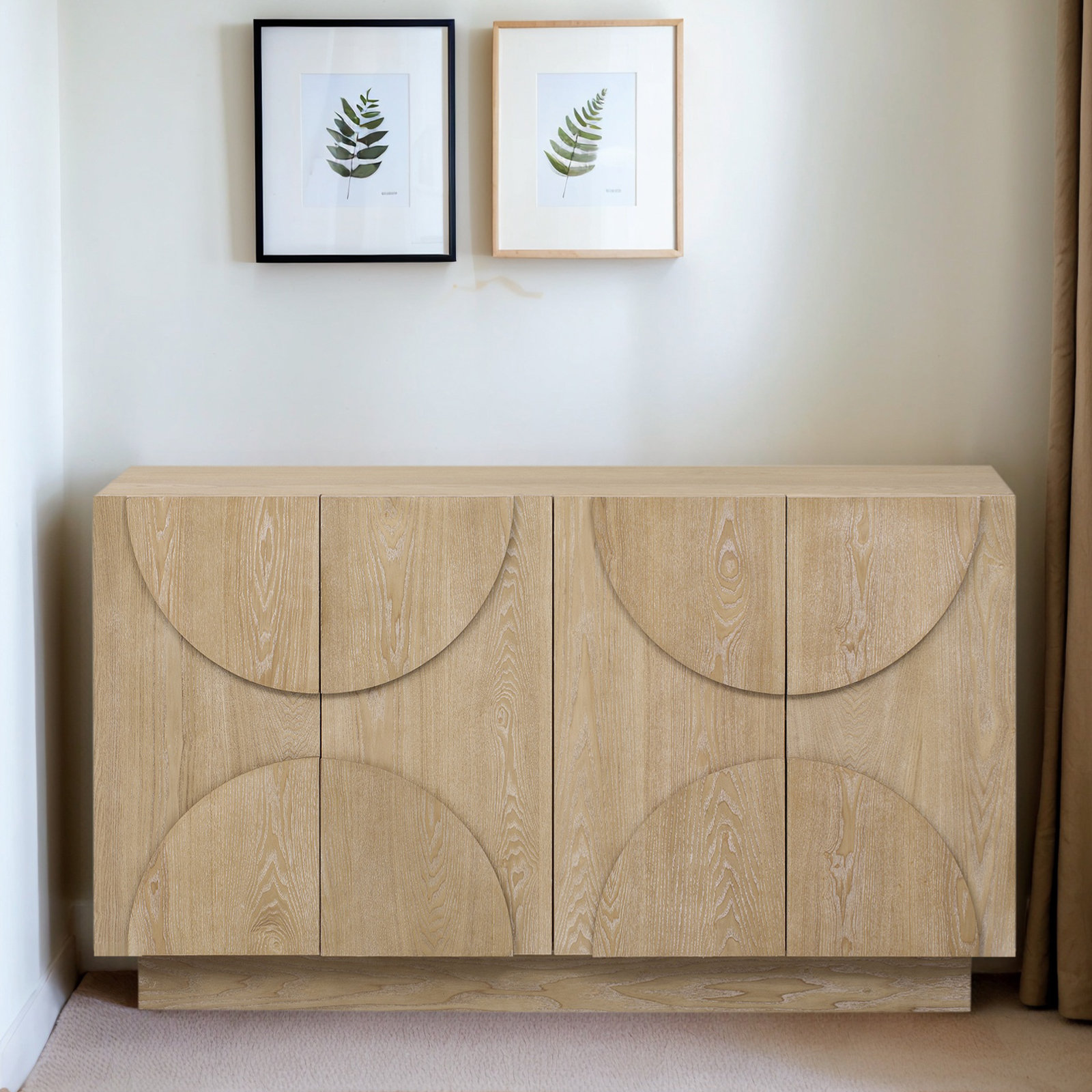 Ebern Designs Elegant 4-Door Sideboard Cabinet With Adjustable Shelves ...