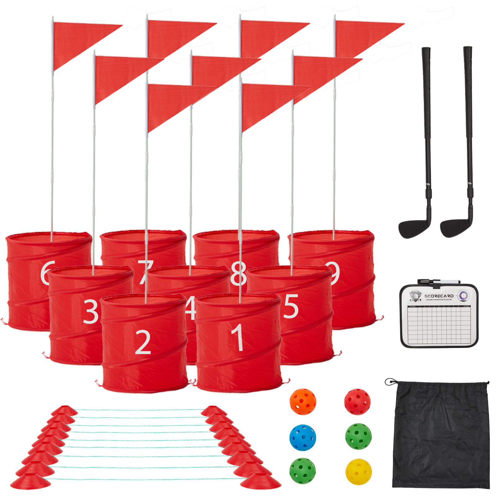 AECOJOY Bucket Yard Golf Game With Clubs 9 Hole Set - Wayfair Canada