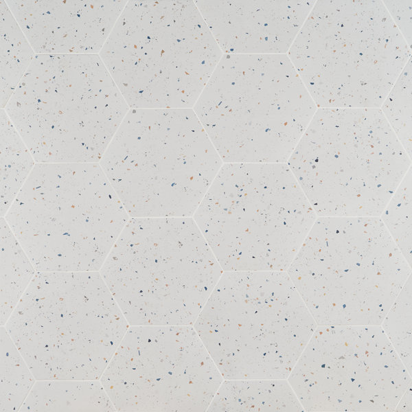 Bond Tile Firenze 13" x 15" Porcelain Hexagon Concrete Look Wall ...