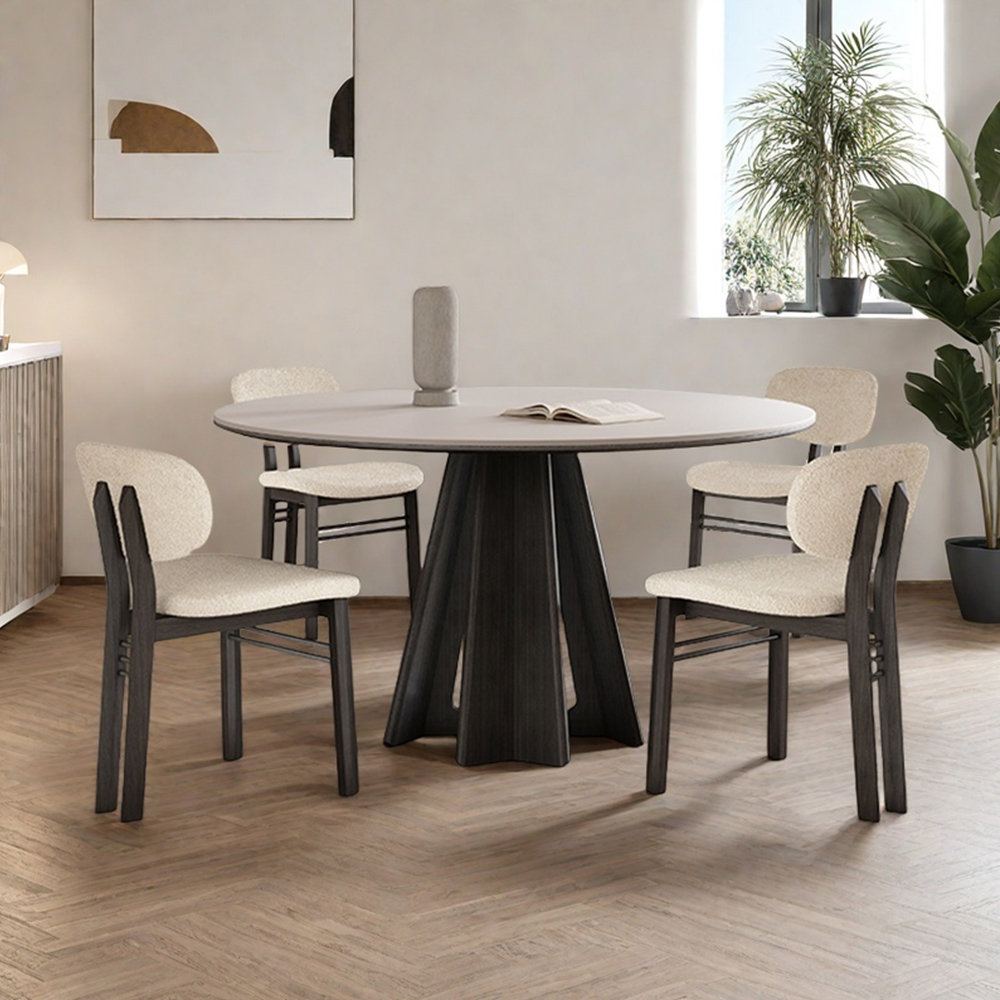 Elamer French retro simple round dining table set | Wayfair
