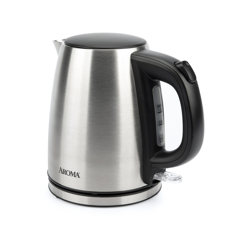 AROMA® 1L / 4-Cup Stainless Steel Electric Kettle with Cordless Pouring ...