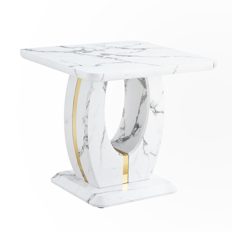 Mercer41 Natellie Marble-Patterned Square Coffee Table | Wayfair