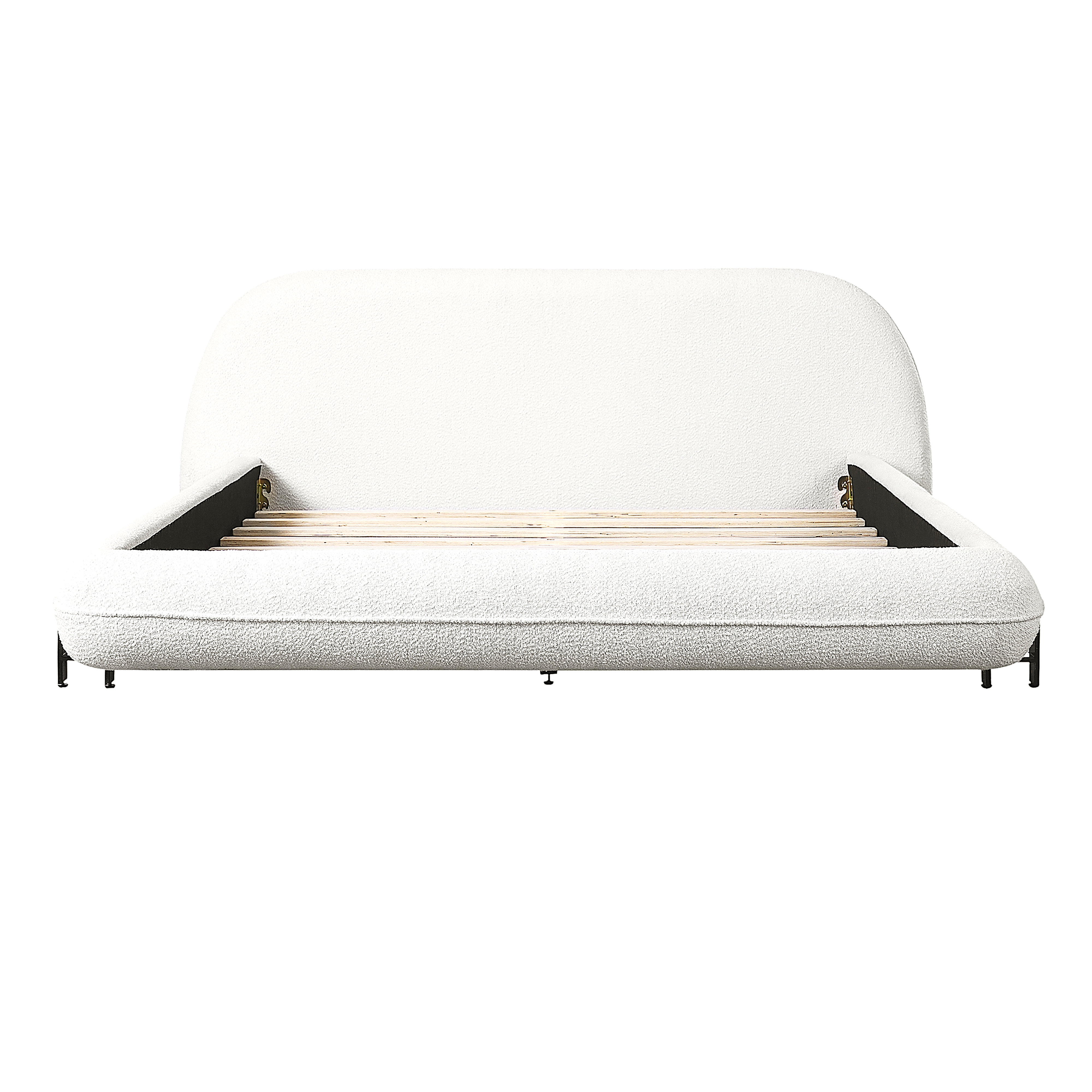 Latitude Run® Bed Frame With Boucle Fabric, Upholstered Platform Bed ...