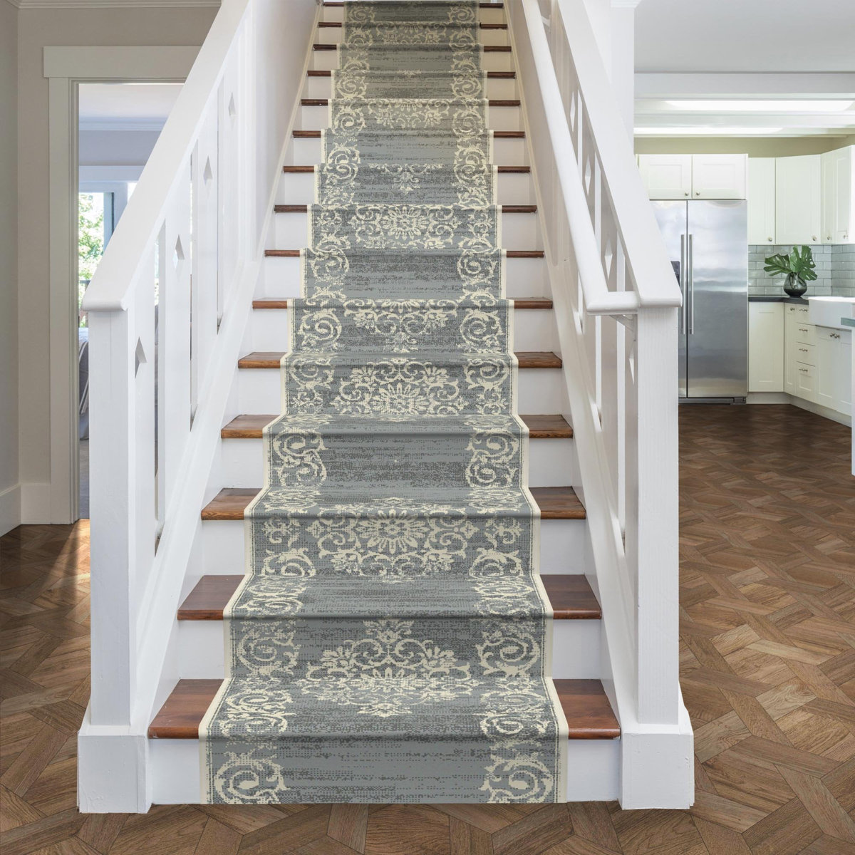 runrug® Bayeux Grey Stair Runner – Soft & Durable Carpet Runner for ...