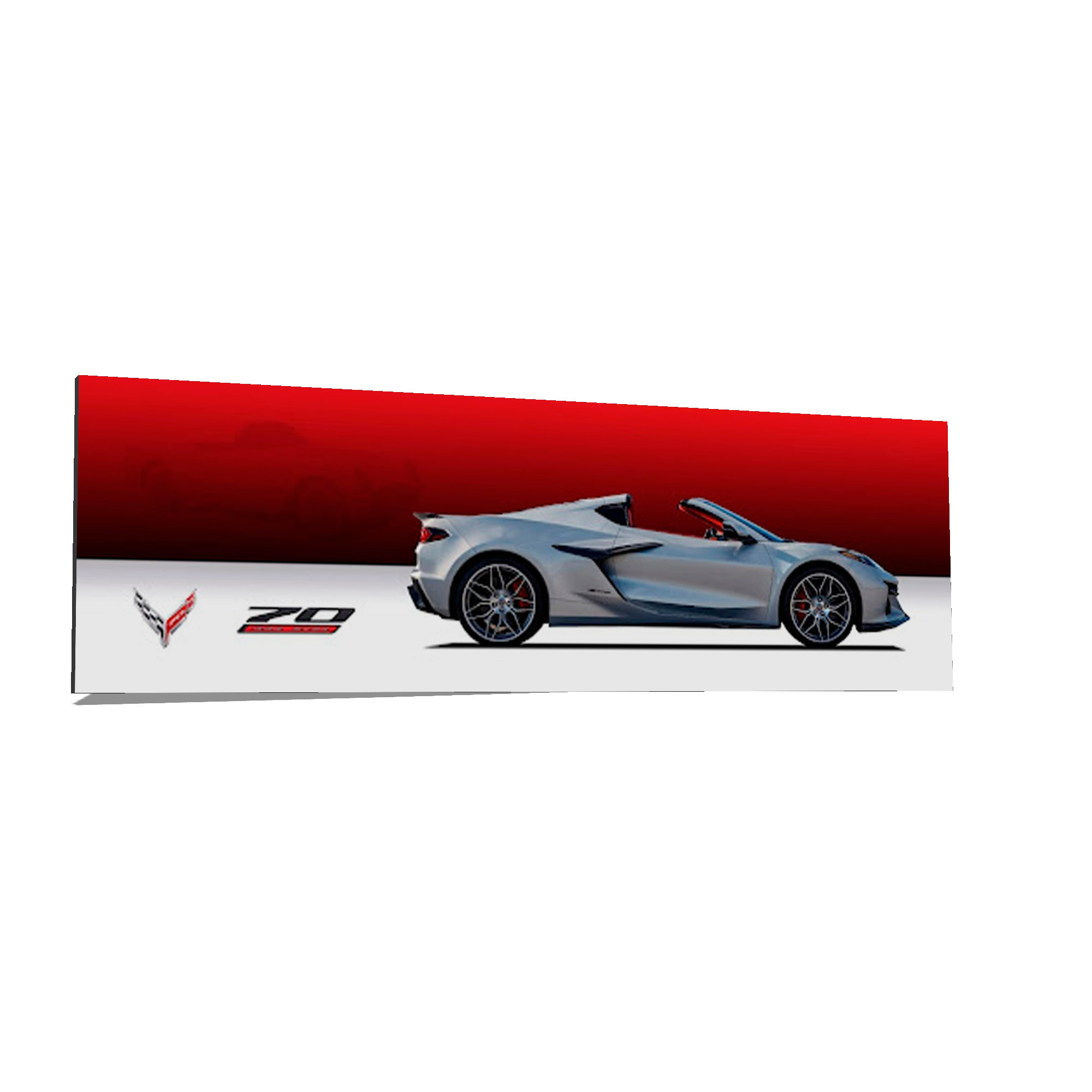 Second Story Collection Red Corvette 70 Metal Print with Recessed Frame ...