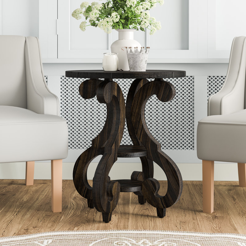 Greyleigh™ Bethel Solid Wood Pedestal End Table with Storage & Reviews ...