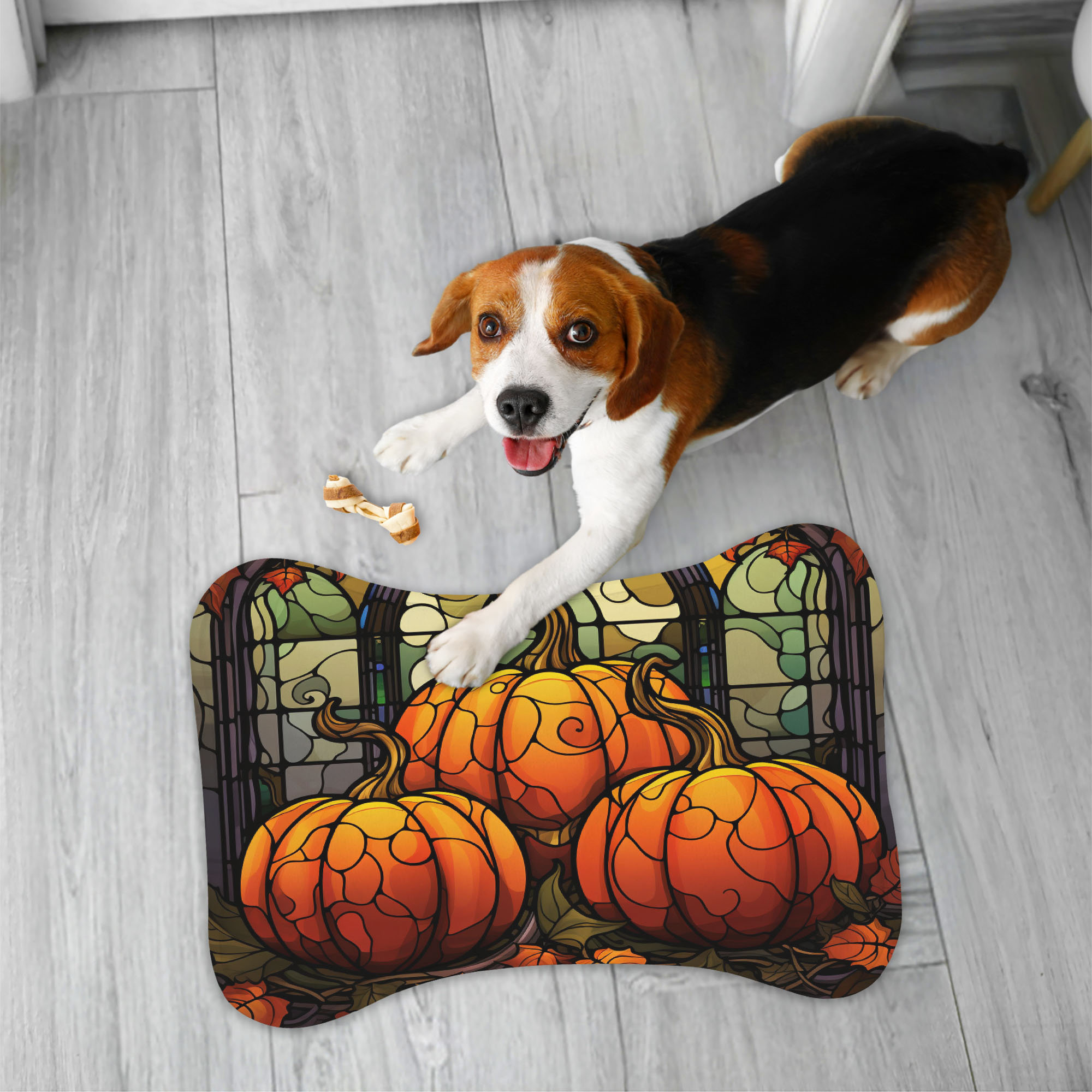 MentionedYou Stained Pumpkin Designs - 1 Piece Bone Shape Feeding Mat ...