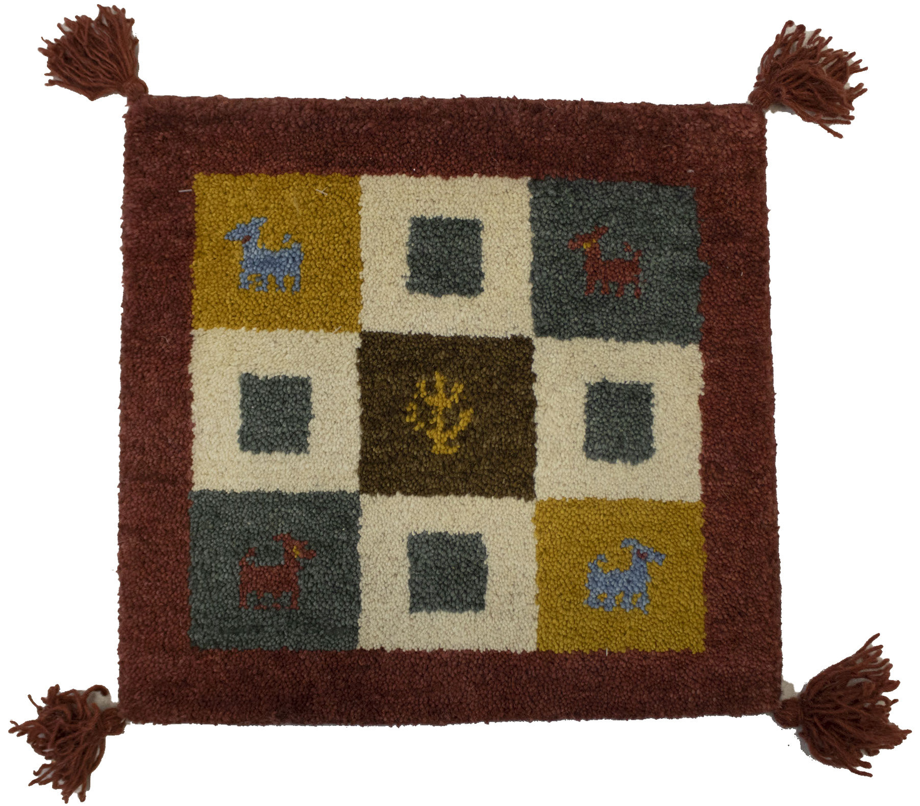 Union Rustic Muticolored Tribal 1X1 Indo Gabbeh Oriental Square Rug ...