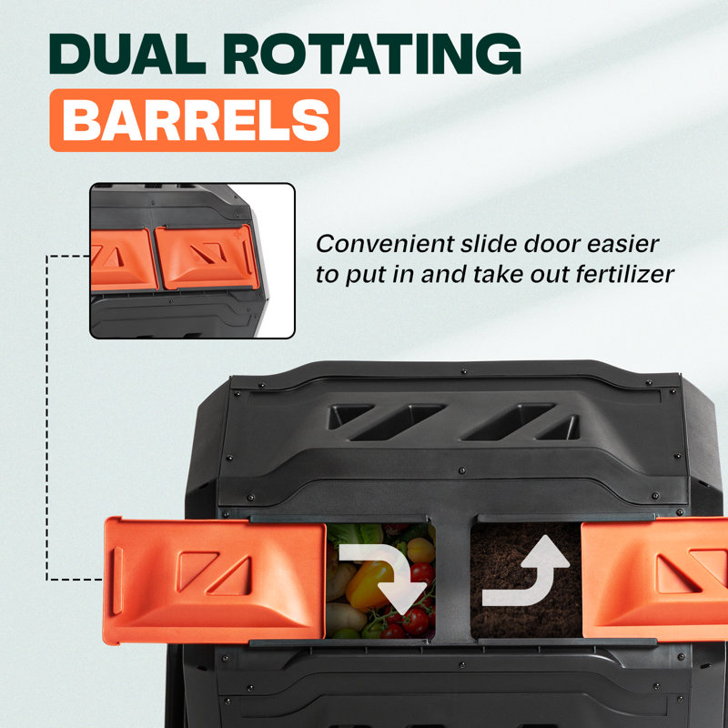 Bme Dual Chamber Rotating Composter Tumbler Outdoor & Reviews | Wayfair