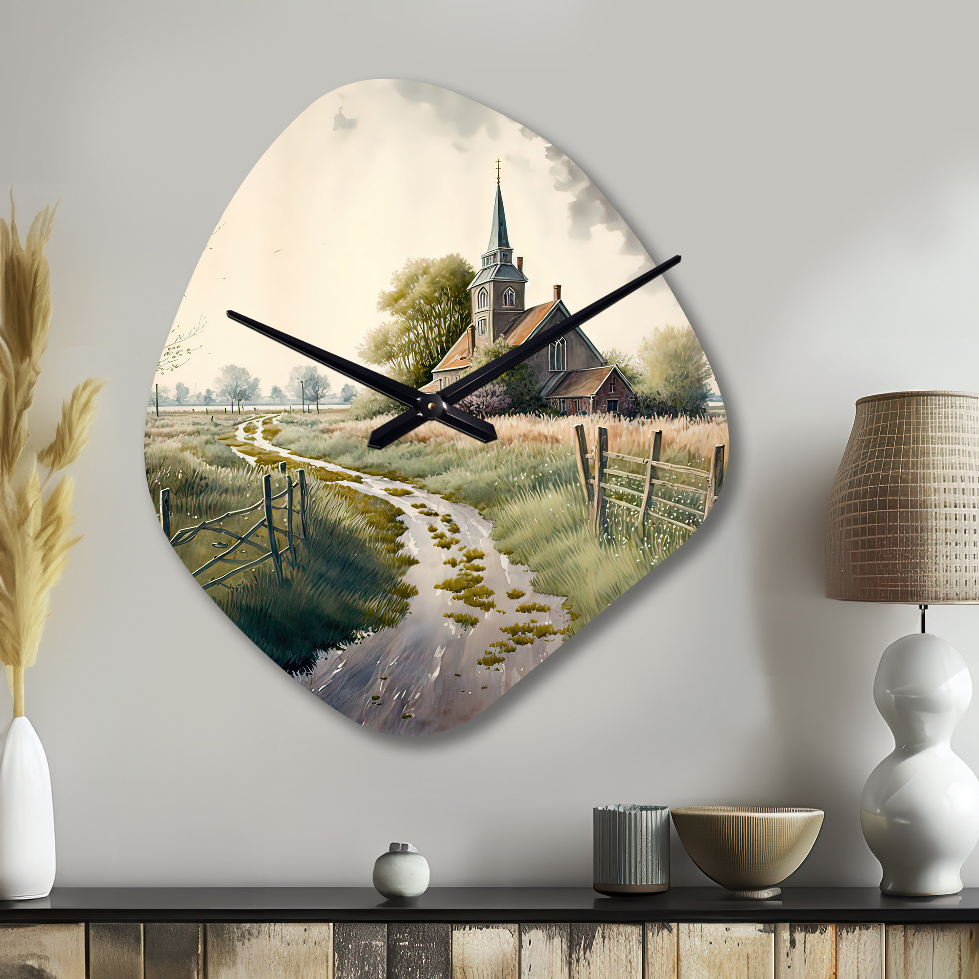 Design Art Winding Path To Church IV - Nebula Shape Religious Landscape ...