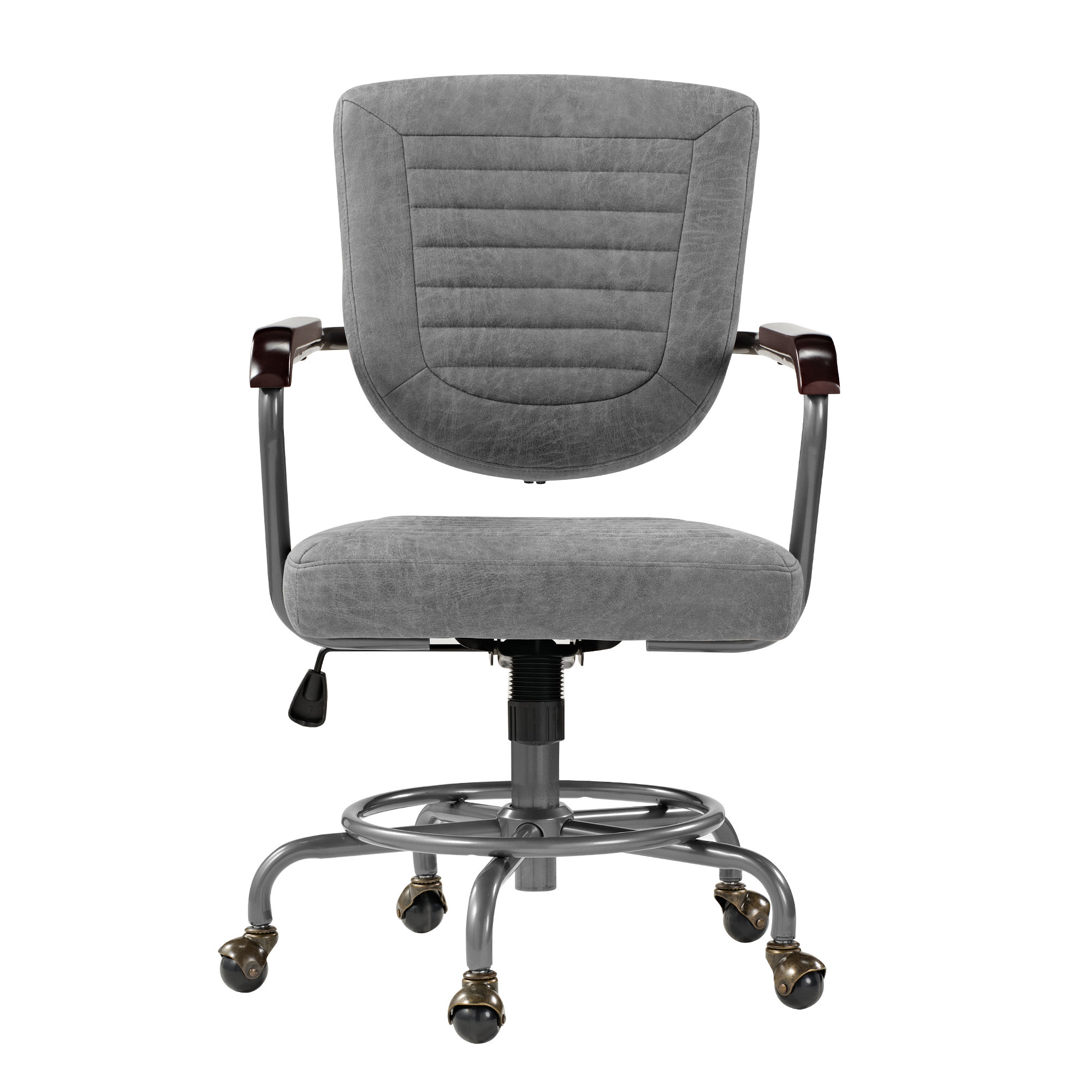 Hokku Designs Gray Pu Leahter Task Office Chair | Wayfair