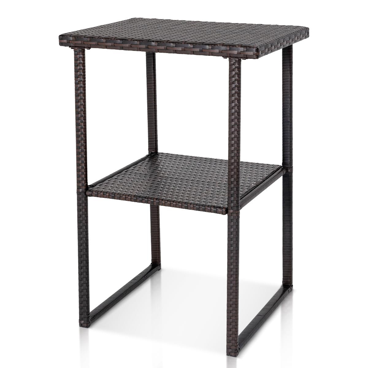 Lark Manor Outdoor Wicker Bar Table, 36 Inch Counter Height Patio High ...