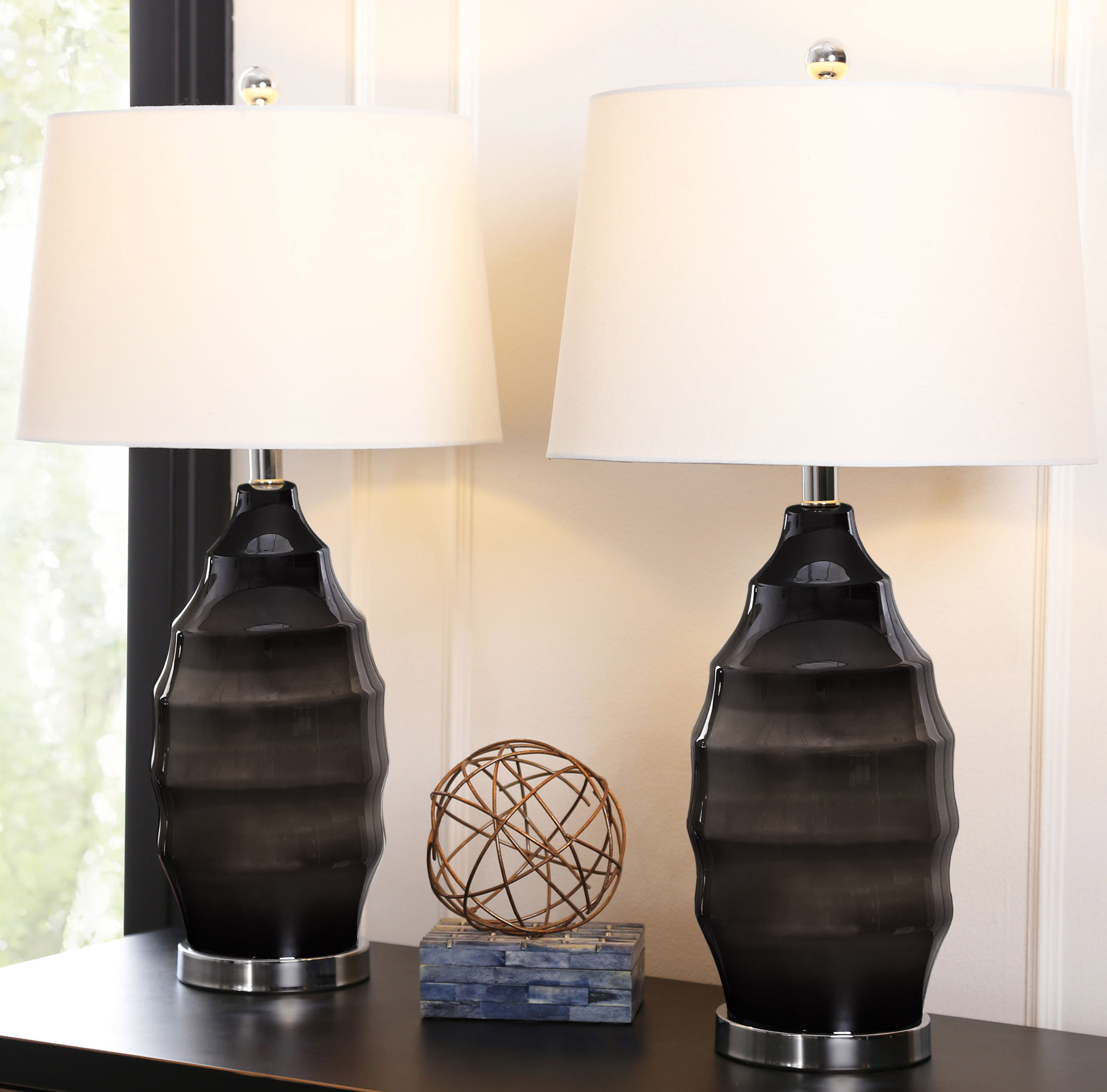 Wrought Studio™ Awad 29" Brown Table Lamp Set | Wayfair
