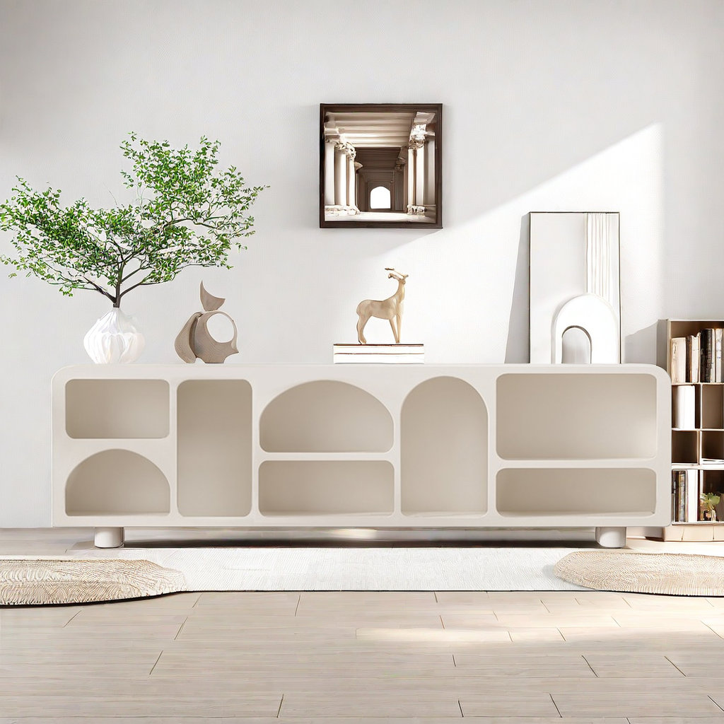 Dream cabinet Simple Creative Cream TV Cabinet 78.7 W Storage Credenza ...