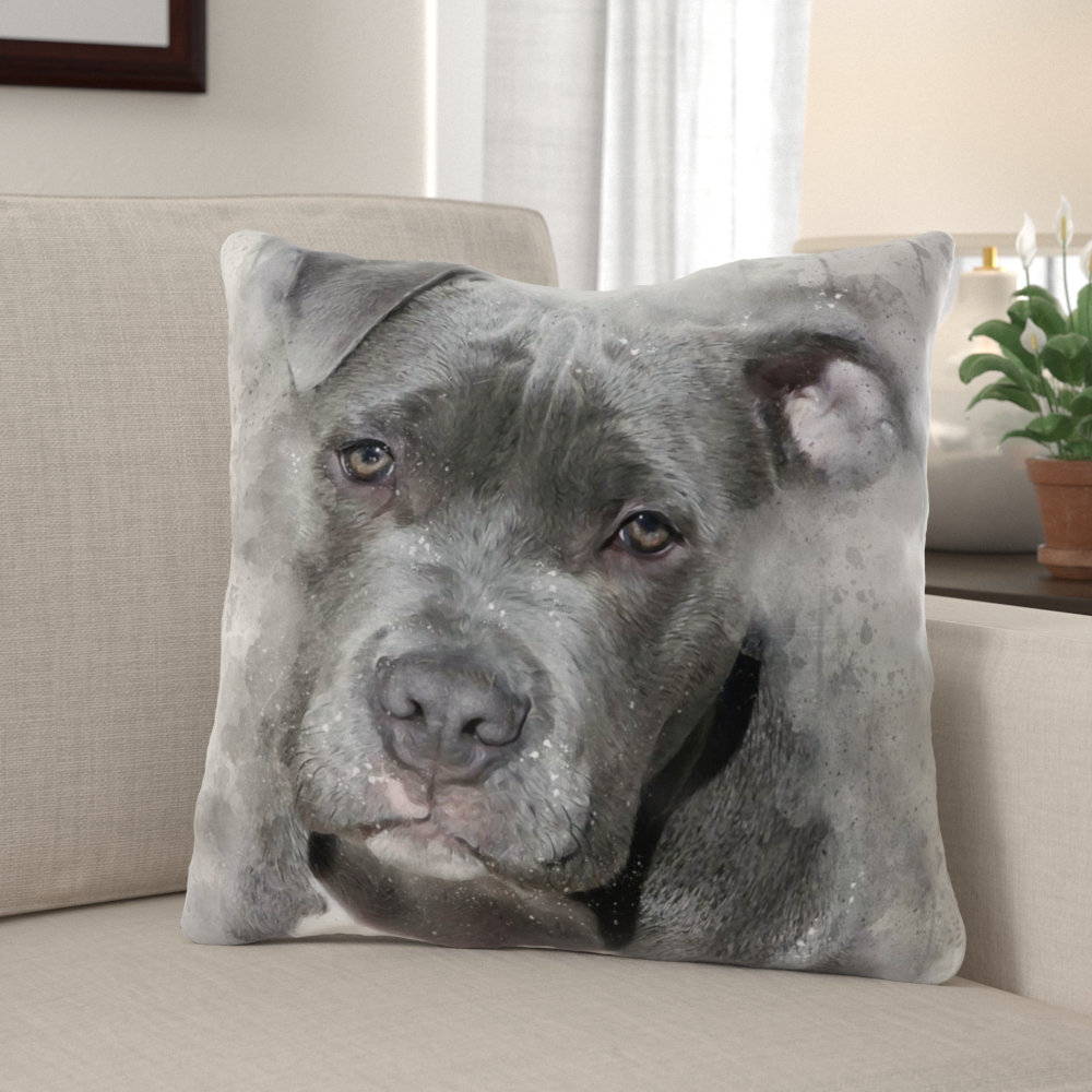 Rug Tycoon Pit Bull Dog Throw Pillow | Wayfair