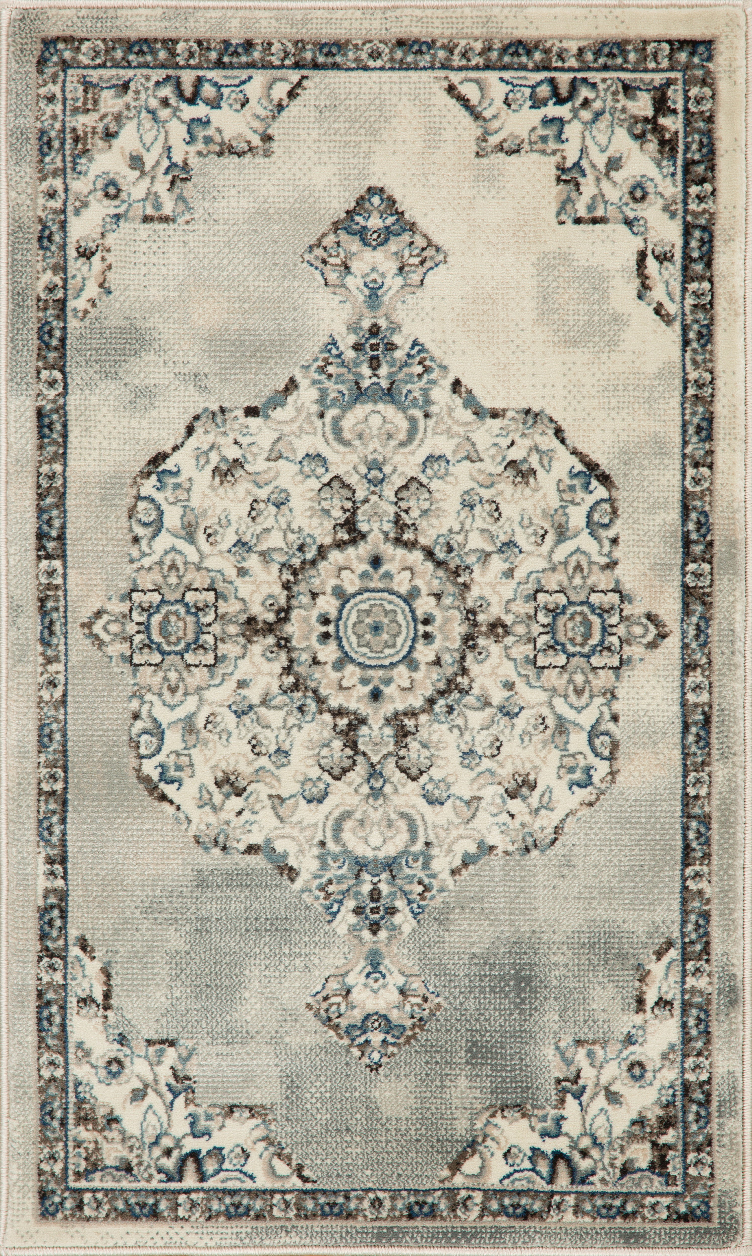 East Urban Home Ostergren Collection Grey/White/Blue Transitional ...